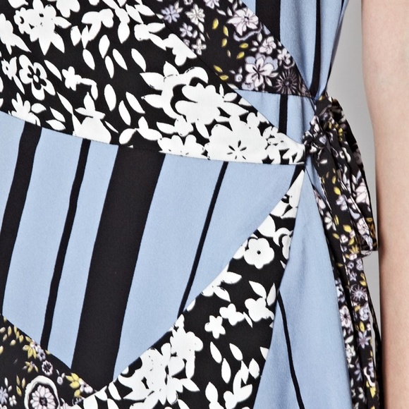 French Connection | Dresses | French Connection Blue Freida Flower Wrap ...